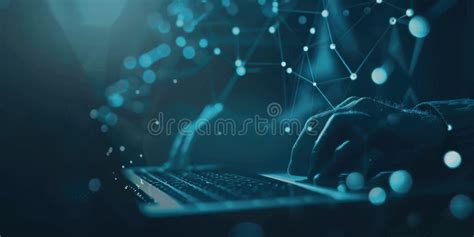 Skilled Programmer Working On A Coding Project In A Dimly Lit Room With