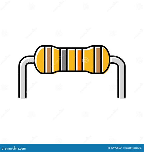 Resistor Color Codes Explanation With Electronic Digits Outline Diagram Vector Illustration