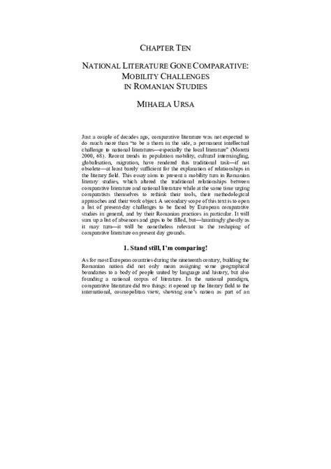 Pdf National Literature Gone Comparative Mobility Challenges In