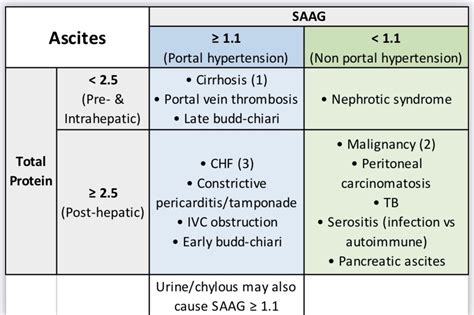 Ascites Differential Diagnosis Table Serum Ascites Grepmed