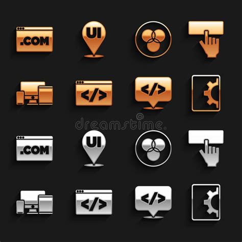 Set Front End Development Keyboard Web Monitor Mobile Tablet Rgb