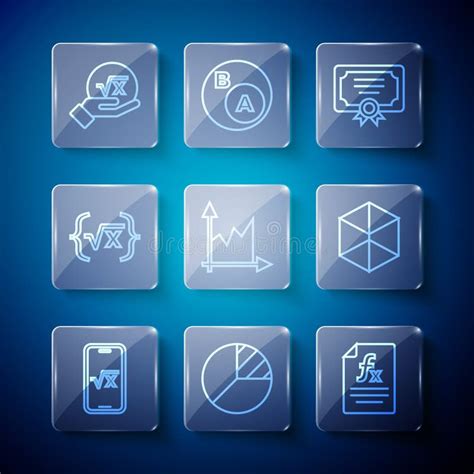 Set Line Square Root Of X Glyph Pie Chart Infographic Function Mathematical Symbol
