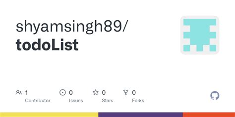 Github Shyamsingh89todolist