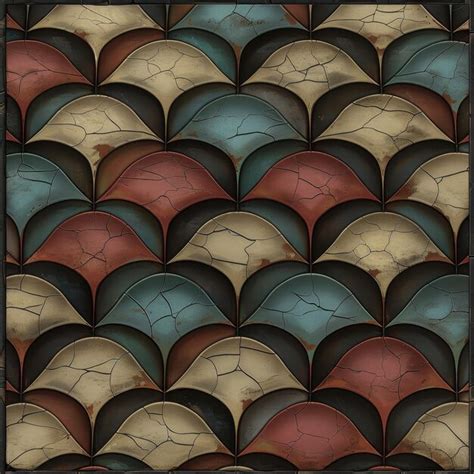Cracked Geometric Pattern Tile Texture Premium Ai Generated Image