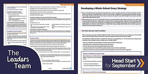 Developing A Whole School Oracy Strategy Oracy Framework