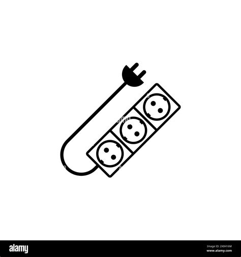 Plug Wire Socket Power Extension Cord Power Plug Flat Vector Icon Simple Solid Symbol