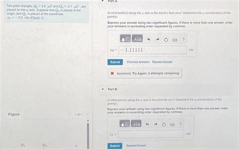 Solved Two Point Charges Q136μc And Q2−21μc Are Placed