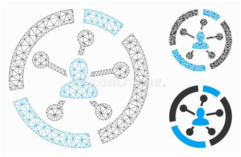 Relations Diagram Vector Mesh Wire Frame Model And Triangle Mosaic Icon Stock Vector