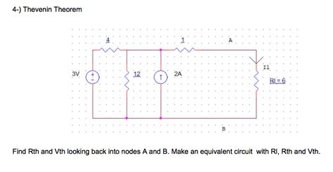 Solved Thevenin Theorem Find Rth And Vth Looking Back Into Chegg Com