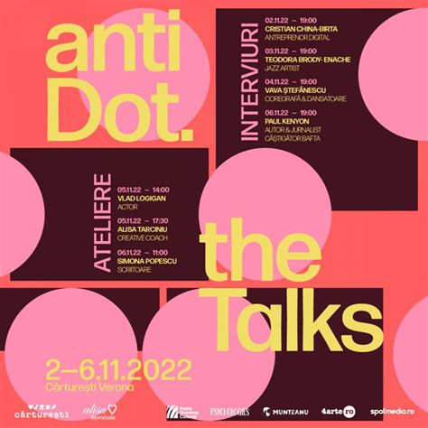 Conversații și Ateliere Cu Creativi La Antidot The Talks Romania Pozitiva