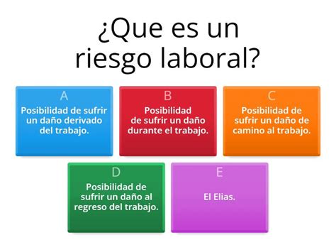 El Treball I La Salutfactores De Riesgo Laboral Cuestionario