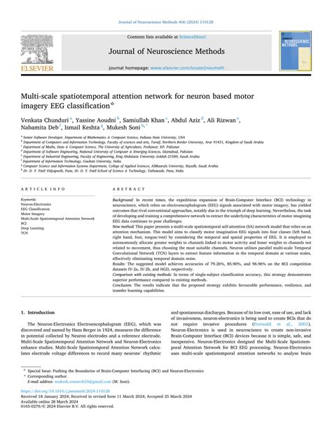 Pdf Multi Scale Spatiotemporal Attention Network For Neuron Based Motor Imagery Eeg Classification