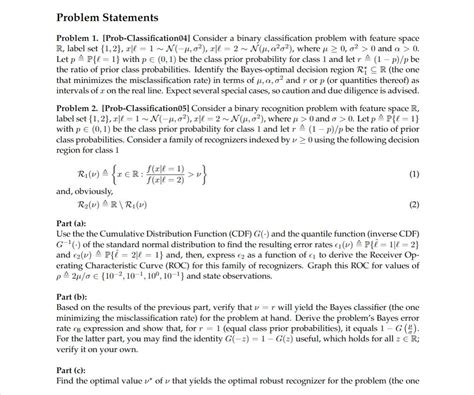 Problem 1 Prob Classification04 Consider A Binary Chegg Com