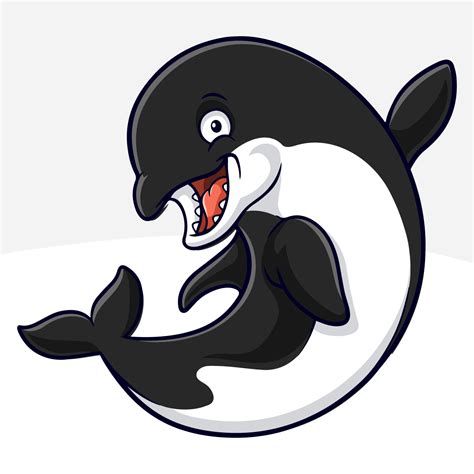 Cartoon Funny Killer Whale Isolated On White Background 15360151 Vector