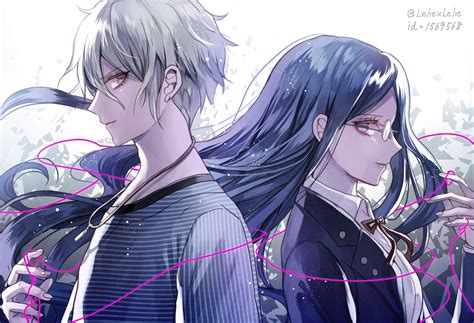 amami rantaro and shirogane tsumugi danganronpa and 1 more drawn by z