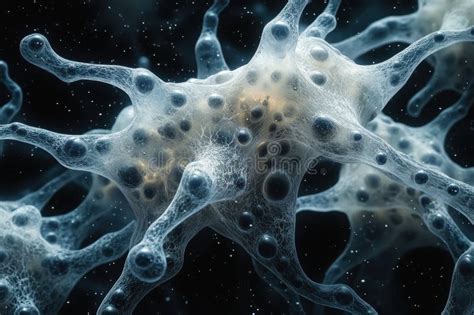 Abstract Neural Webs Of Interconnected Synapse Nodes With Glowing