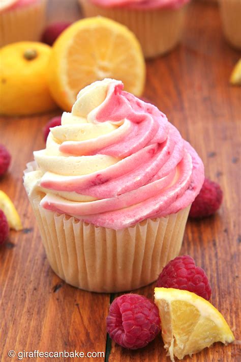 Raspberry Lemon Cupcakes By Giraffes Can Bake Moist And Tart Lemon Cupcakes Filled With Smooth