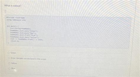 Solved What Is Output Include Using Namespace Std Int