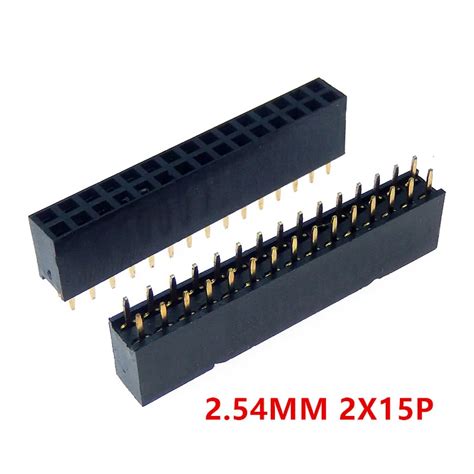 Pcb 보드용 더블 로우 스트레이트 암 핀 헤더 피치 스트립 커넥터 소켓 254mm 2x15 30 핀 10 개 Aliexpress