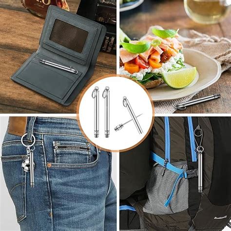 2 Pcs Silver Titanium Toothpick Set Metal Toothpick Company