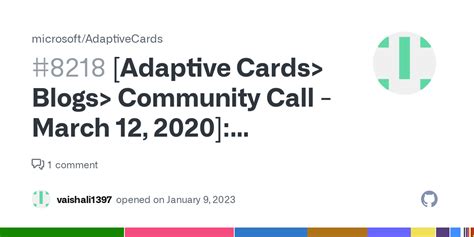 Adaptive Cards Blogs Community Call March 12 2020 Ensures