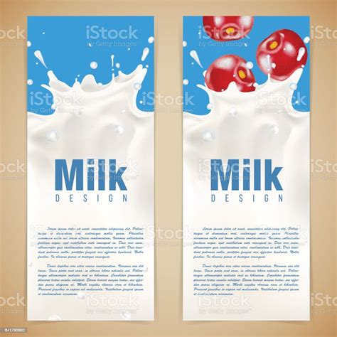 우유 스플래시와 체리 우유 디자인 벡터 일러스트 레이 션 0명에 대한 스톡 벡터 아트 및 기타 이미지 0명 갈색 개념과