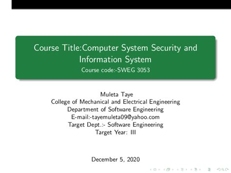 Computer And Information Security Docsity