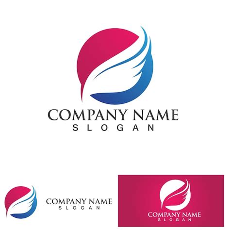 날개 새 로고 템플릿 벡터 프리미엄 벡터