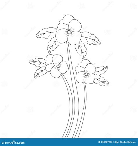 Creative Contour Outline Coloring Page Drawing On White Background Stock Vector Illustration