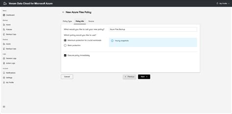 Specifying Details For Default Policy Veeam Data Cloud For Microsoft
