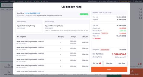 Web Chi Tiết đơn Hàng Figma