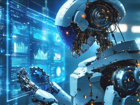 Futuristic Ai System Analyzing Digital Data Ai Research Cyber Security