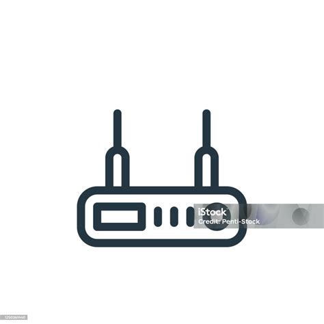 라우터 벡터 아이콘입니다 라우터 편집 가능한 스트로크 웹 및 모바일 앱 로고 인쇄 매체에 사용하기 위한 라우터 선형 기호입니다 얇은 선 그림 벡터 격리 된 윤곽선 도면입니다