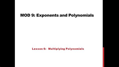 Multiplying Polynomials Youtube