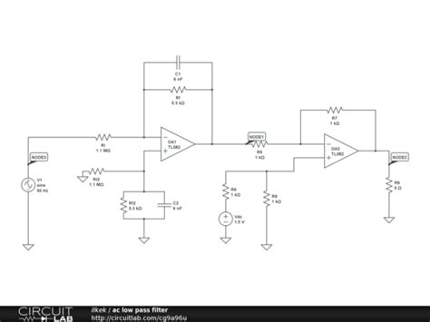 Ac Low Pass Filter Circuitlab