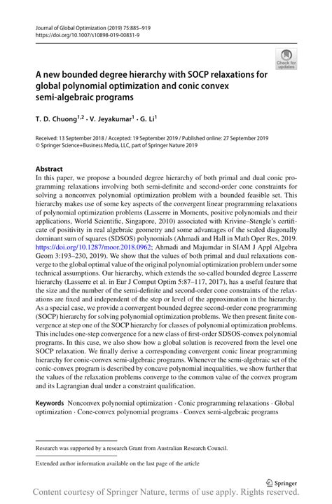 A New Bounded Degree Hierarchy With Socp Relaxations For Global