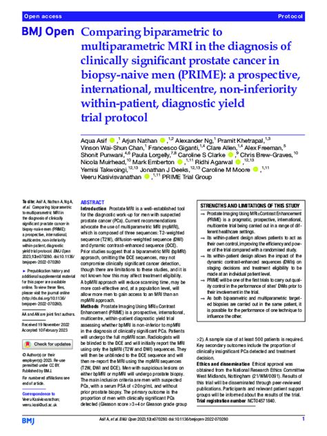 Pdf Comparing Biparametric To Multiparametric Mri In The Diagnosis Of