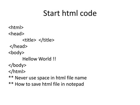 Html 5 Basics Part One Ppt