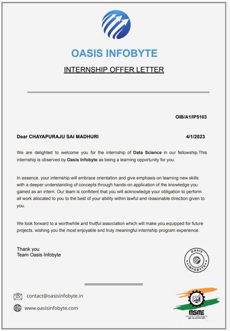 Sai Madhuri Chayapuraju On Linkedin Datascience Internship