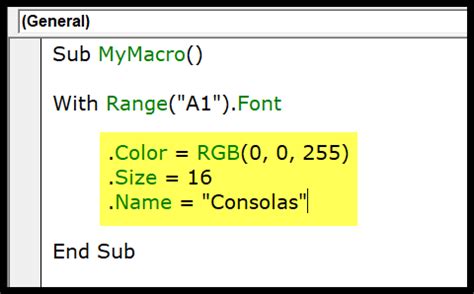 VBA With Statement With End With