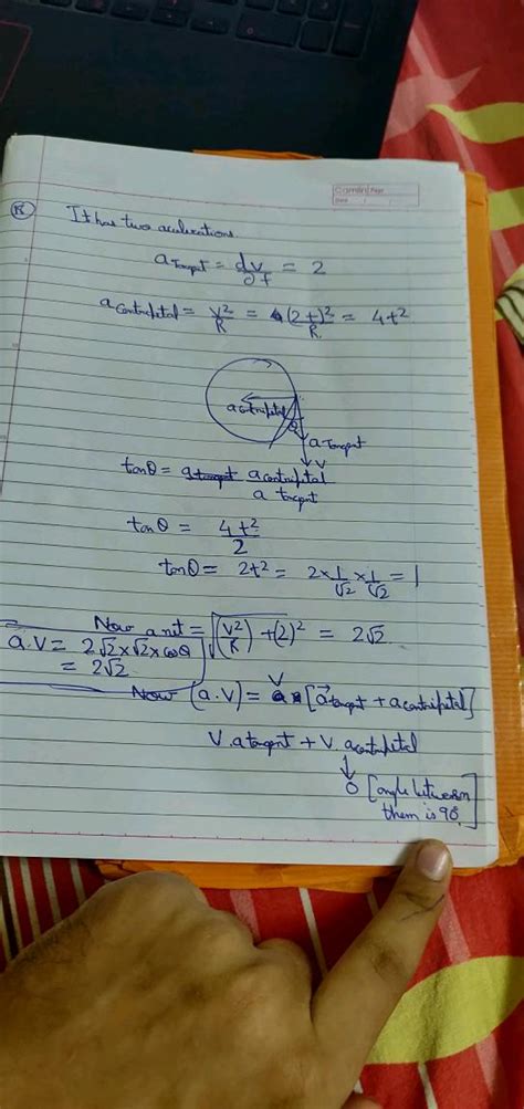 A Particle Is Moving In A Circular Path Of Radius M Such That Its Speed Is Varying With