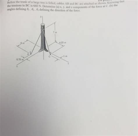 Solved Before The Trunk Of A Large Tree Is Felled Cables AB Chegg Com