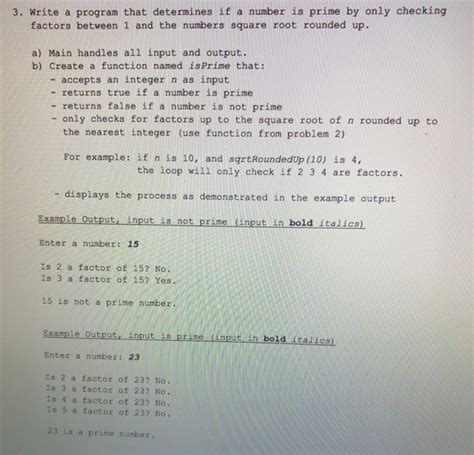 Solved 3 Write A Program That Determines If A Number Is