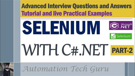Selenium With Cnet Part 2 Advanced Interview Question And Answers Tutorial And Practical