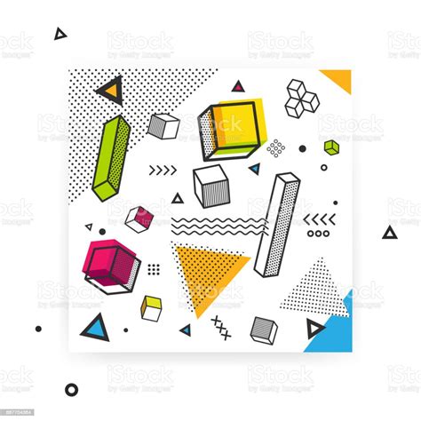 팝 아트 화려한 그래픽 요소와 기하학적 배경입니다 3d 요소와 디자인 배경입니다 벡터 Eps 10 0명에 대한 스톡 벡터 아트 및 기타 이미지 Istock
