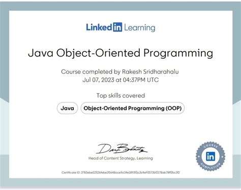 Rakesh Sridharahalu On Linkedin Java Programming Objectorientedprogramming Linkedinlearning