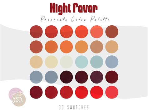 Disco 70s Procreate Color Palette Bundle Color Palette For Procreate Procreate Swatches