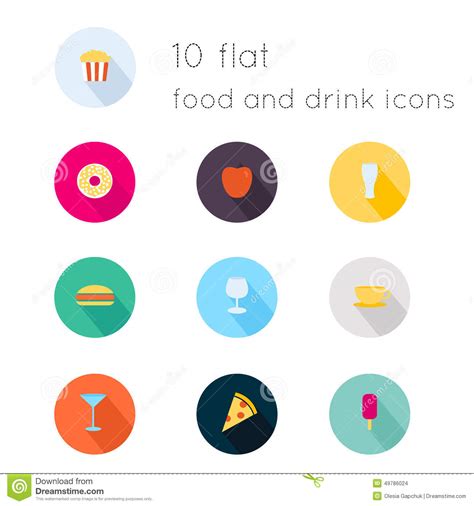 Modern Flat Icons Vector Collection With Long Shadow Effect Stock