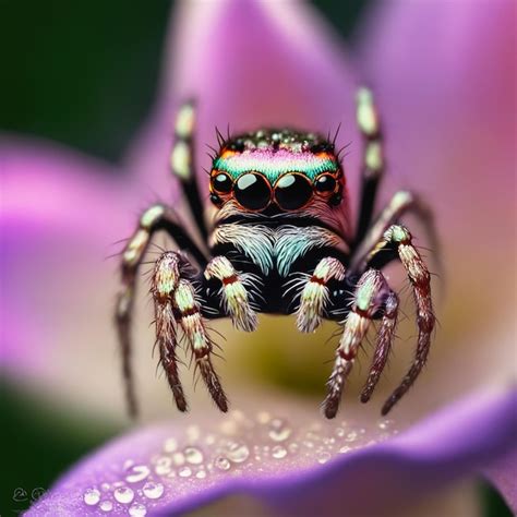 Premium Photo Cute Tiny Jumping Spider Macro Photography Chiaroscuro