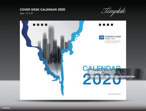 커버 데스크 달력 2020 디자인 전단지 템플릿 광고 책자 카탈로그 뉴스레터 책 표지 연례 보고서 커버 파란색 배경 디자인 2020년에 대한 스톡 벡터 아트 및 기타 이미지